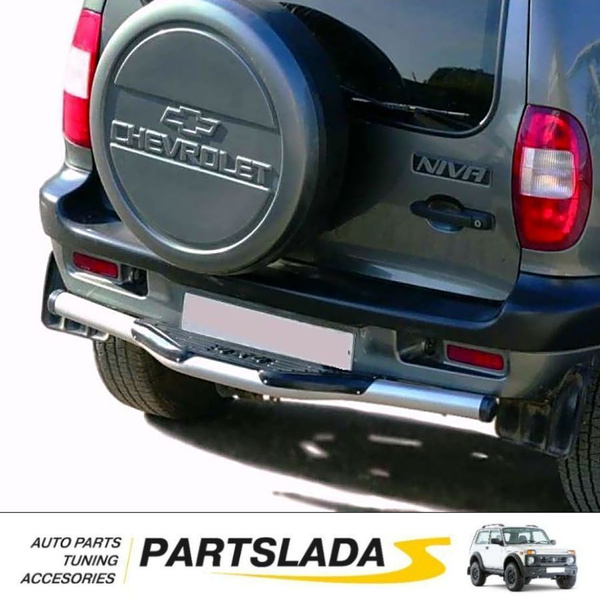 Защита заднего бампера с пластиковой накладкой Шевроле Нива / CHEVROLET ...