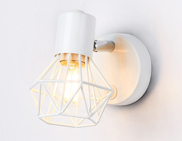 Накладной спот с выключателем в стиле лофт, белый/хром E27 max 40W 115*91*150 купить на OZON по ...