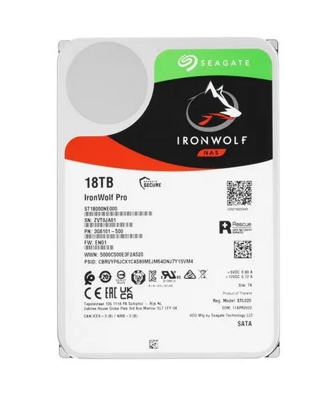 18 ТБ Внутренний жесткий диск Seagate IronWolf Pro (ST18000NE000 ...