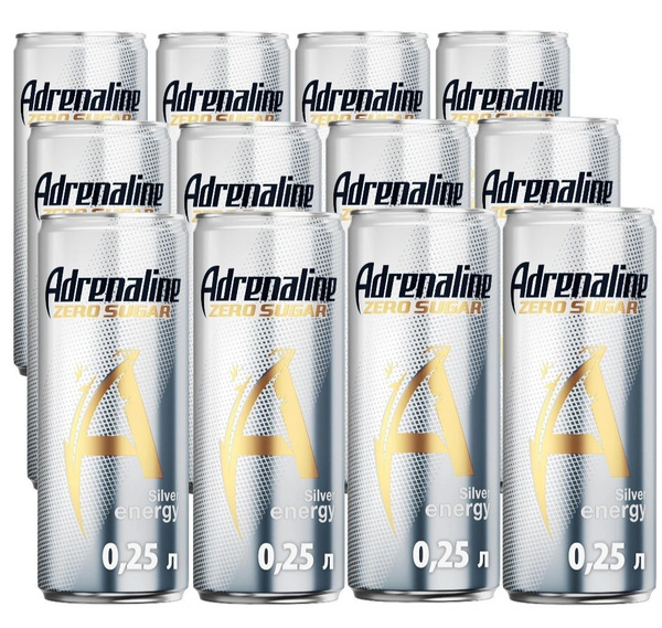Энергетический напиток Adrenaline Rush Zero Sugar Silver Energy 250 мл ...