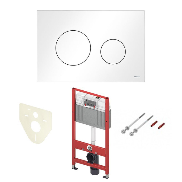 ТЕСЕ Инсталляция для подвесного унитаза TECE base 2.0 с матовой белой панелью смыва TECEloop ...