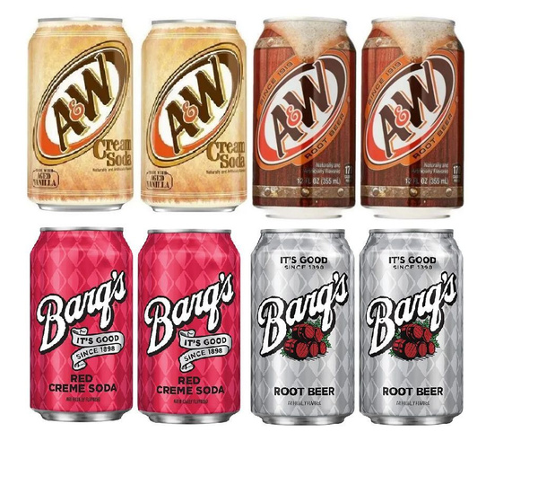 Набор напитков A&W и Barq's (Root Beer и Cream Soda), ( 8 банок по 355 мл) USA - купить с ...