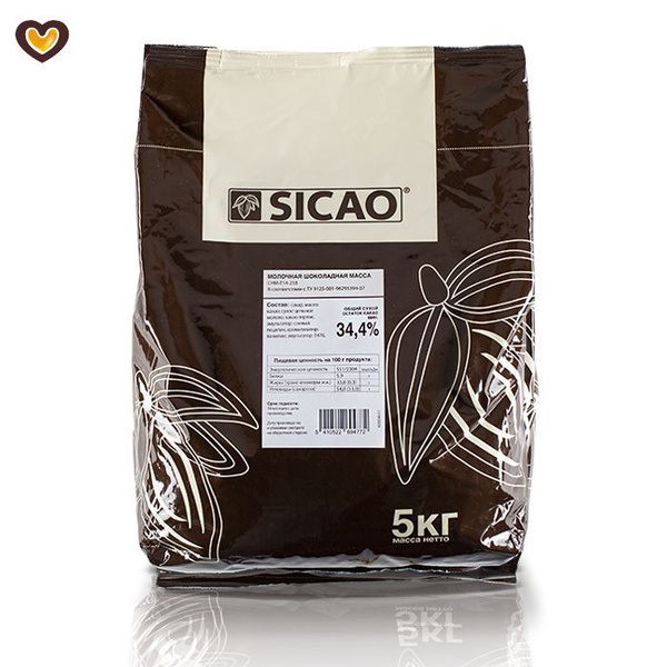 Шоколад молочный Sicao Refined (десертный) 34,4%, пак 5 кг - купить с доставкой по выгодным ...