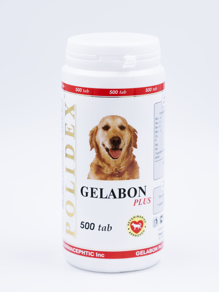 Витамины для собак Polidex Gelabon plus, Полидэкс Гелабон плюс, 500 таб ...