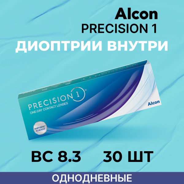Характеристики Alcon Precision 1 (30 линз) -1.00 R 8.3 подробное ...