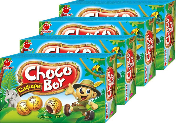 Печенье ORION Chocoboy Safary, 4 пачки по 42 г - купить с доставкой по ...