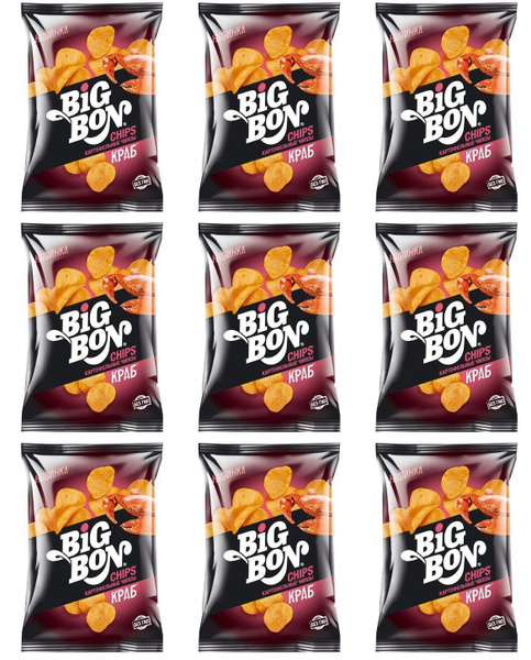 BIGBON Чипсы со вкусом краба, 75 г, 9 уп купить на OZON по низкой цене ...