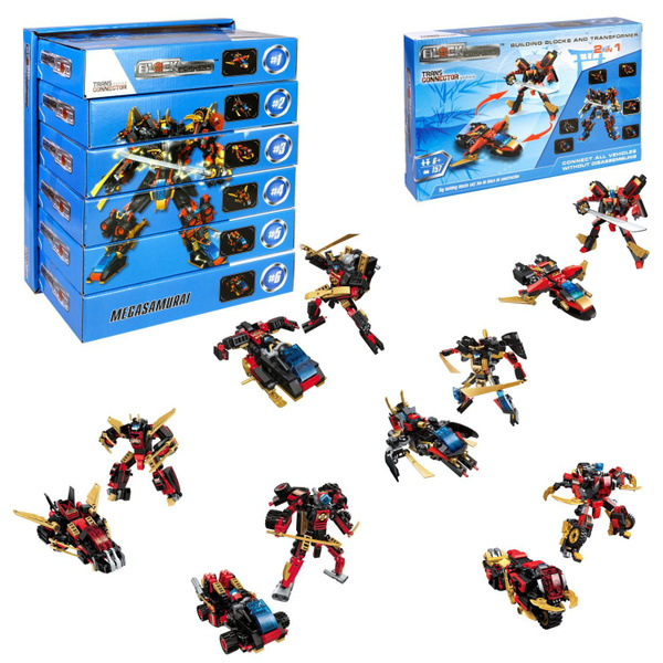 3д конструктор - трансформер 1TOY Blockformers Transconnector Мегасамурай, робот, игрушка для ...
