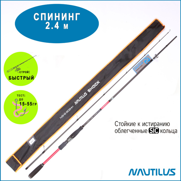 Спиннинг Nautilus Shock, от 15 гр до 55гр, 240см купить по выгодным ...