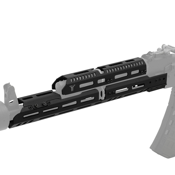 Цевье тактическое трубчатое длинное с накладкой газовой трубки M-Lok ...