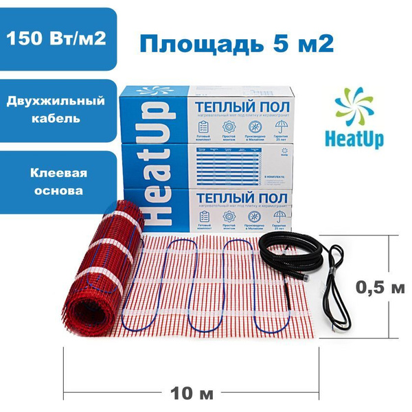 Нагревательный мат HeatUp матхитап 5 м² - купить по доступным ценам в интернет-магазине OZON ...