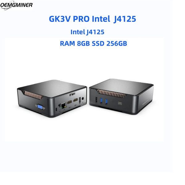 GK3V pro Intel J4125 Мини-ПК GK3V 8 ГБ 256 ГБ DDR4 поддержка 4K HD VGA ...