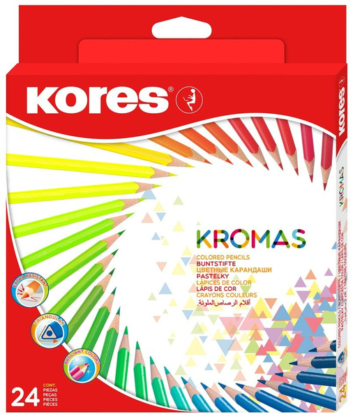 Карандаши Kores Kromas цветные трехгранные 24 цвета х2шт - купить с ...