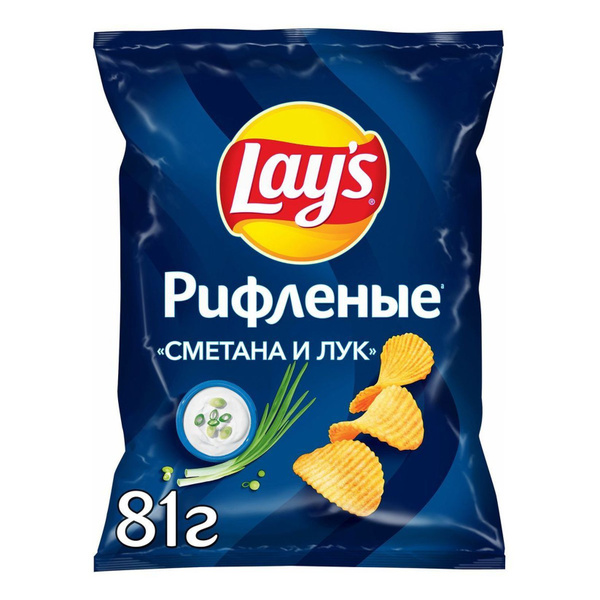 Чипсы картофельные Lay's сметана-лук 81 г - купить с доставкой по выгодным ценам в интернет ...