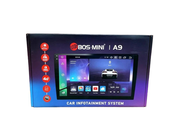 BOS MINI Автомагнитола Модель A9 2/32gb 9 дюймов Bluetooth2 DIN - купить в интернет-магазине ...