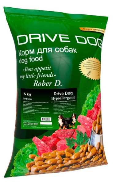 DRIVE DOG Hypoallergenic полнорационный сухой корм для собак средних и ...