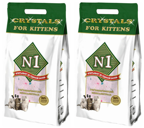 №1 Наполнитель Crystals For Kittens, силикагелевый, 5 л, 2 уп - купить ...