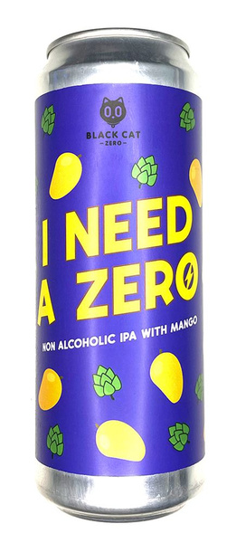 Безалкогольный ИПА Black Cat I Need A Zero IPA With Mango, 4 шт по 0 ...
