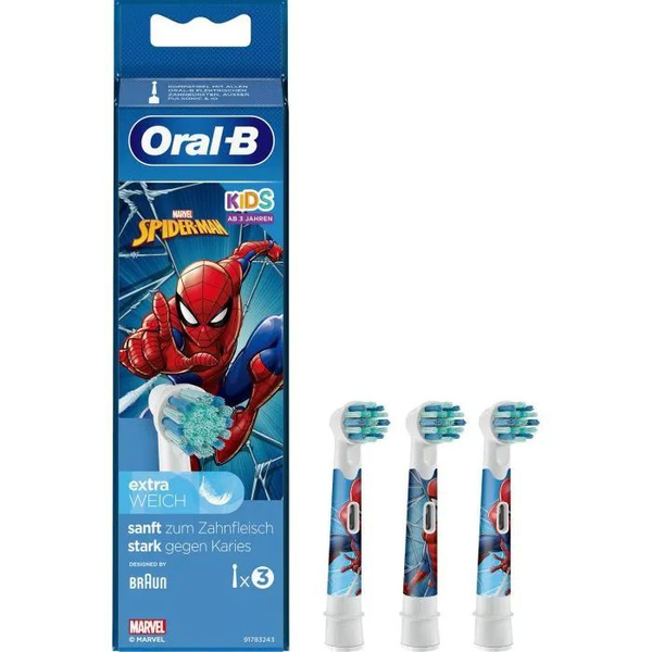 Насадки Oral-B для электрической зубной щетки детские Spiderman, 3 шт ...