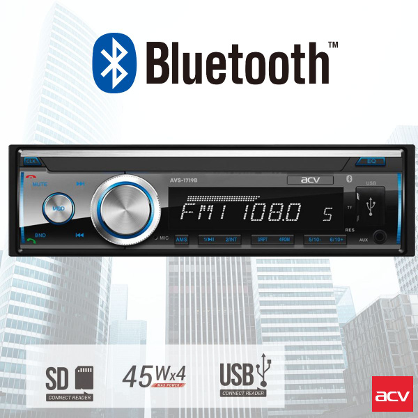 Автомагнитола MP3/WMA ACV AVS-1719B голубая подсветка / BLUETOOTH / USB купить на OZON по низкой ...