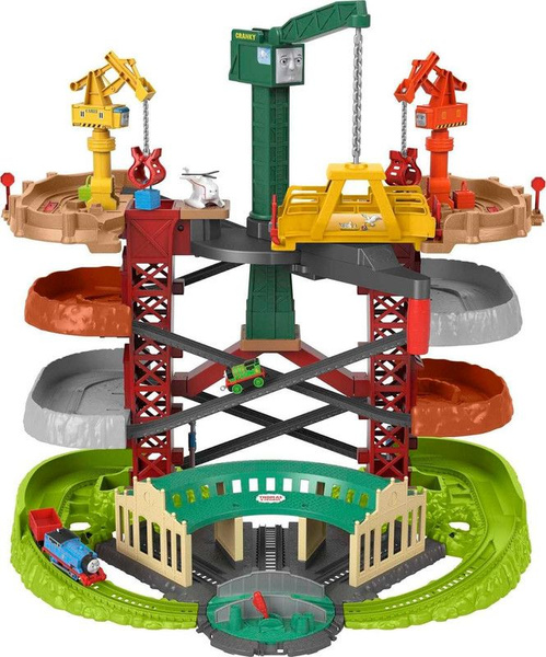 Подарочный набор игрушек Thomas & Friends Fisher-Price Trains and Cranes Super Tower Track Set ...