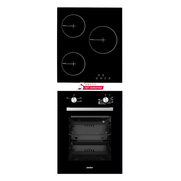 Комплект встраиваемой техники Simfer 45см: электрическая варочная панель и электрический духовой ...