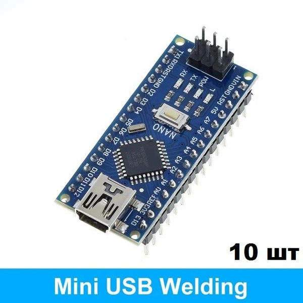 10 шт Arduino Nano 3 0 в сборе разъем Mini Usb Atmega328p Ch340 без Usb кабеля купить с