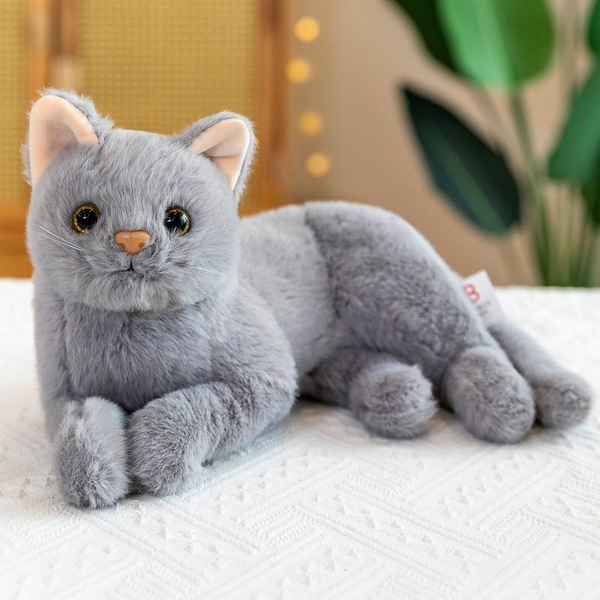 Плюшевая реалистичная кошка 30 см - купить с доставкой по выгодным ...