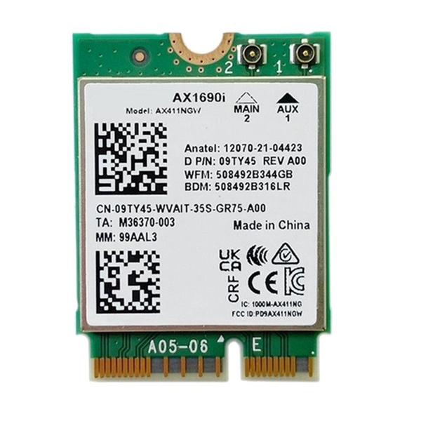 AX1690I AX411 Wi-Fi 6E Скорость 2,4 Гбит/с 802.11Ax 2,4/5/6 ГГц 5,3 ...