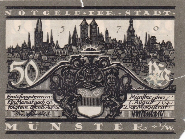 Германия (Веймарская Республика) Мюнстер 50 пфеннигов 1921 г. (№3) купить на OZON по низкой цене ...