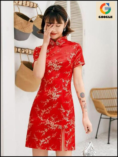 Китайская женская юбка, традиционный чонсам, короткие платья для ...