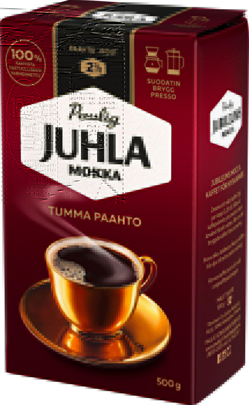 Характеристики Кофе молотый Paulig Juhla Mokka 2 1/2, 500г., подробное ...