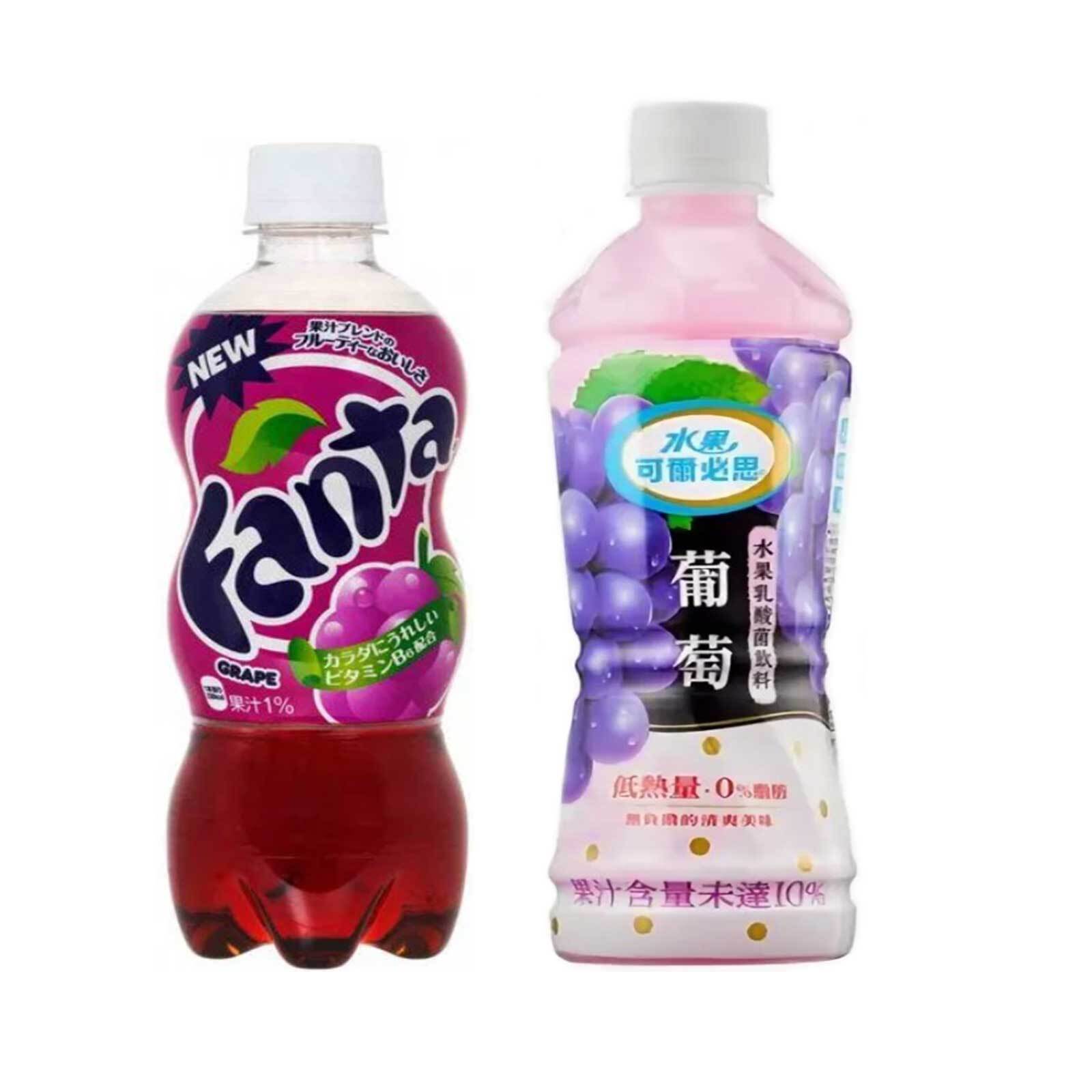 Японские газированные напитки Fanta Grape виноград 500 мл и Calpis ...