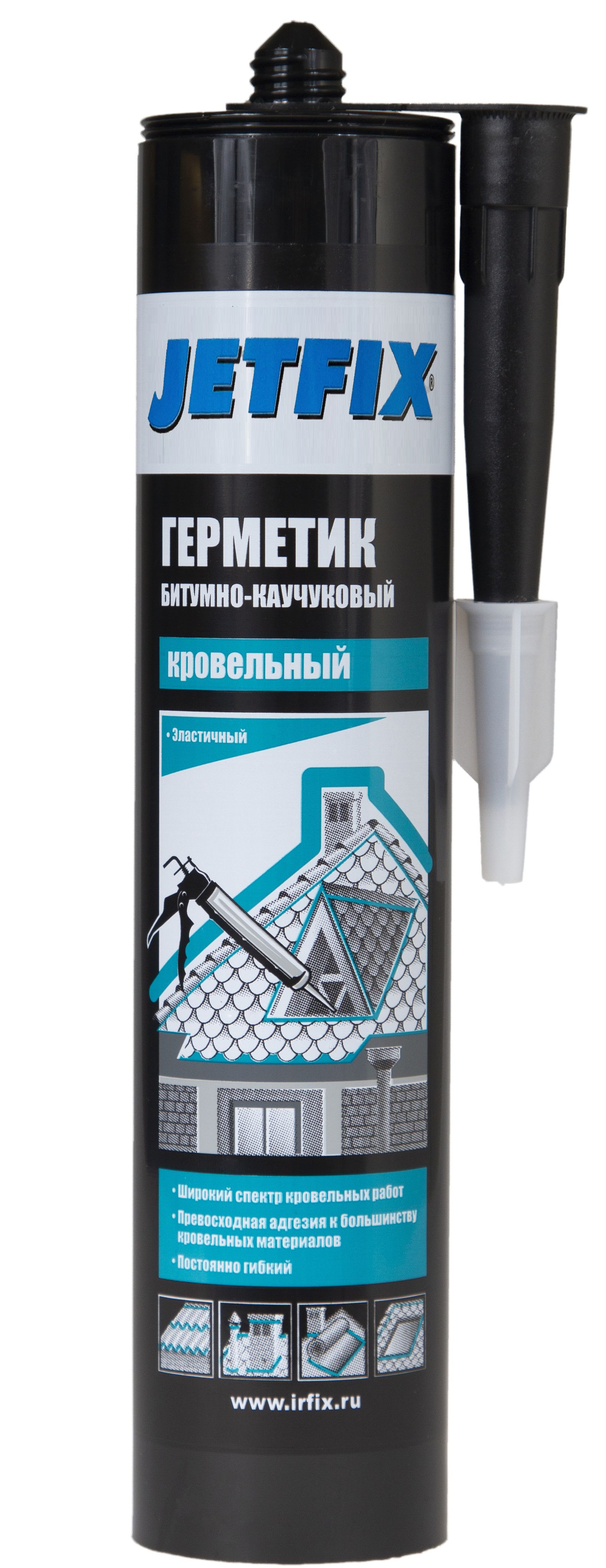 Битумный Герметик JETFIX, Для крыши, черный - купить по низким ценам в интернет-магазине OZON