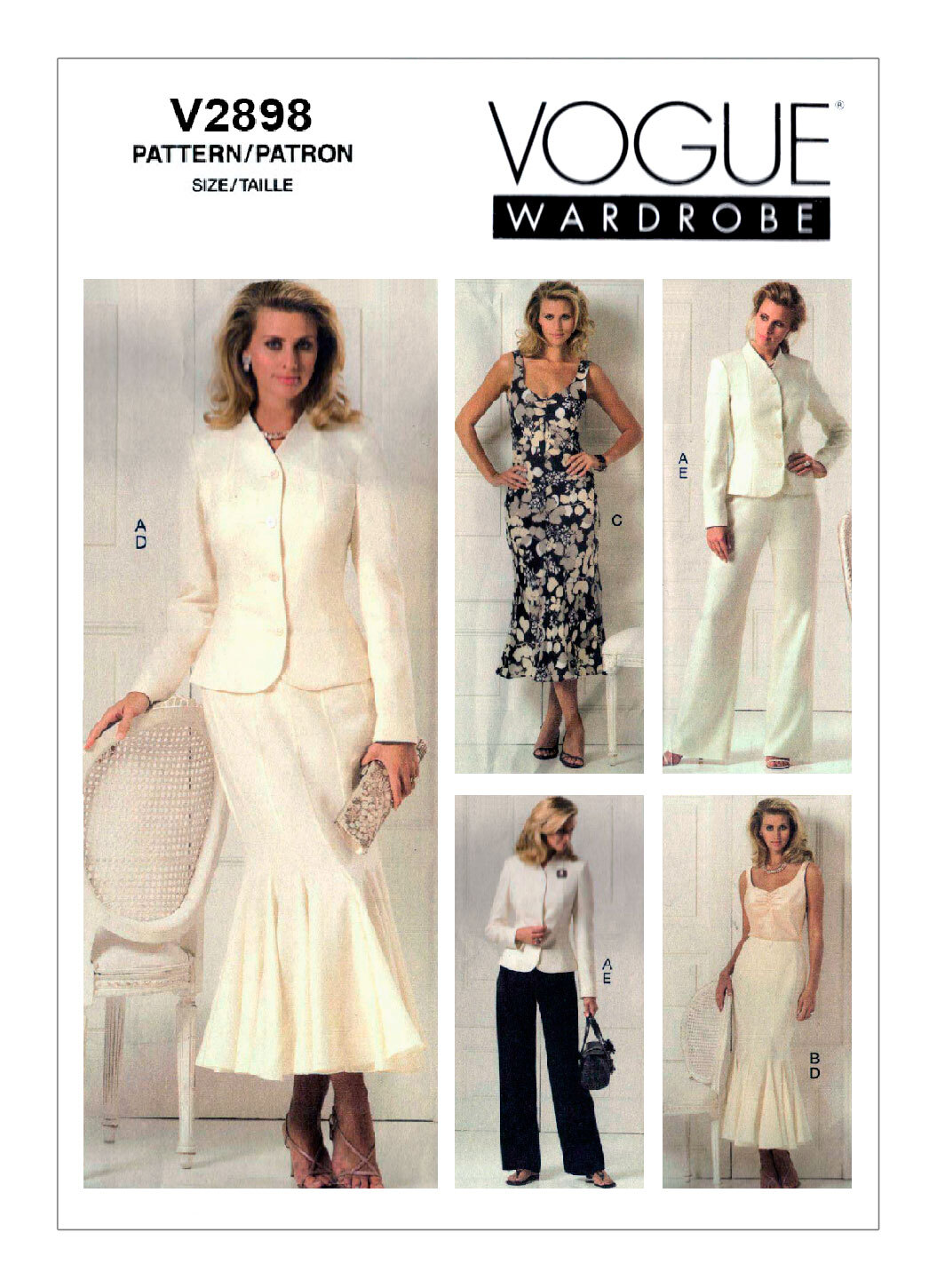 Выкройка VOGUE №2898 Жакет, топ, платье, юбка, брюки — купить в ...