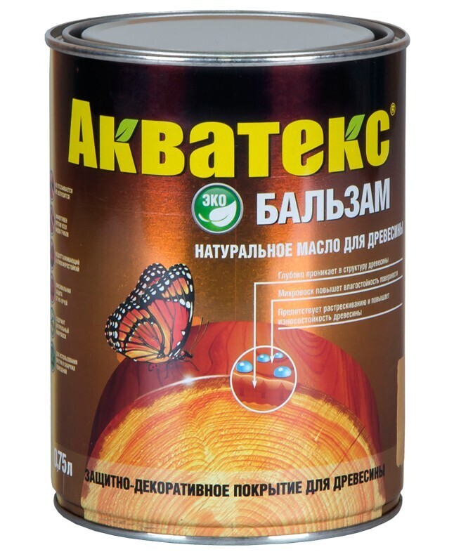 Масло натуральное для древесины Акватекс Бальзам тик 0,75л — купить в ...