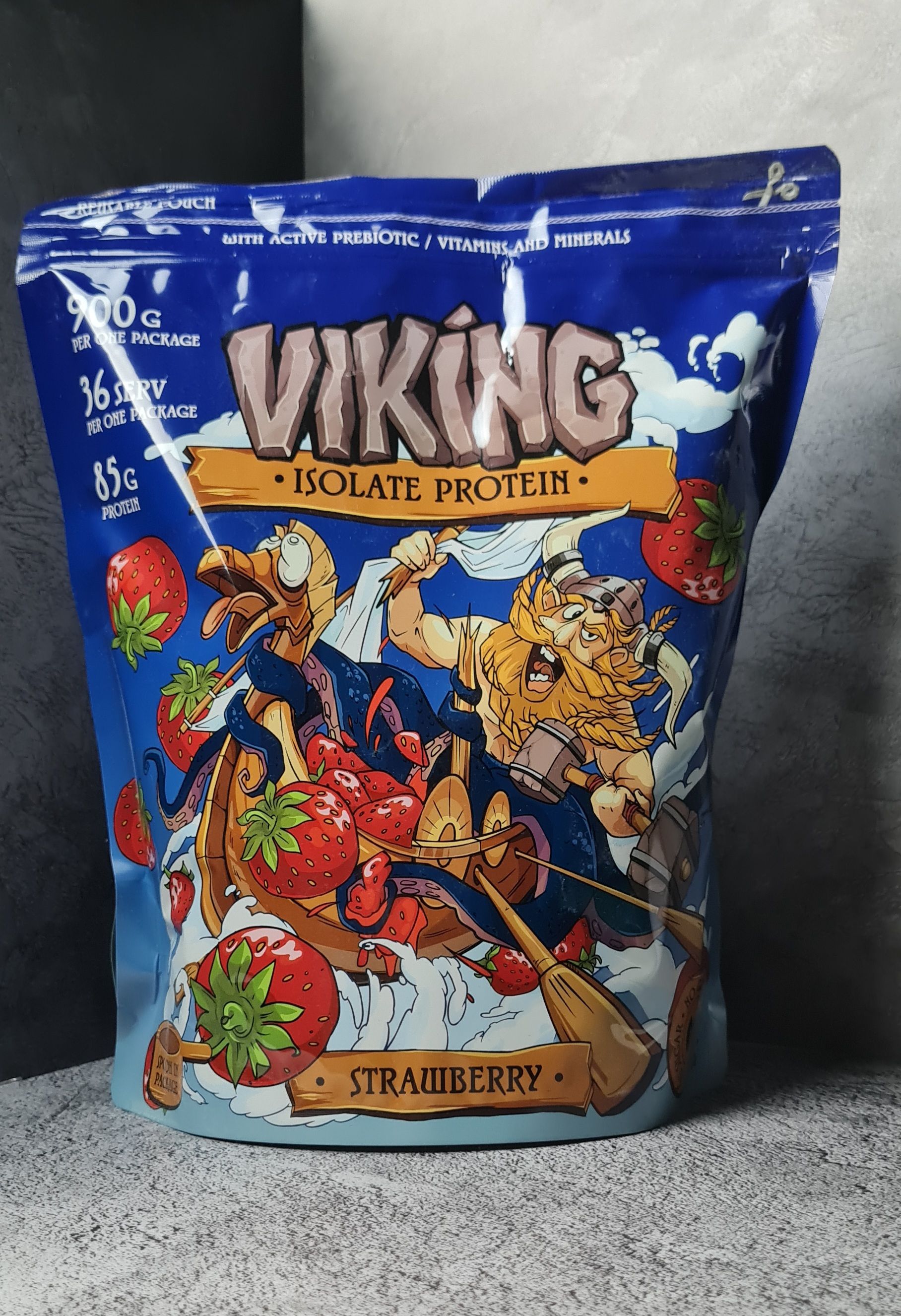 VIKING ISOLATE PROTEIN STRAWBERRY 900 g, Протеин для похудения без ...