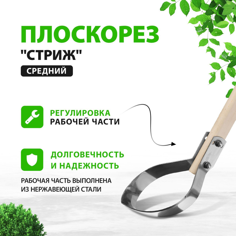 Плоскорез садовый "Стриж", 15 х 142 см, с деревянным черенком, средний ...