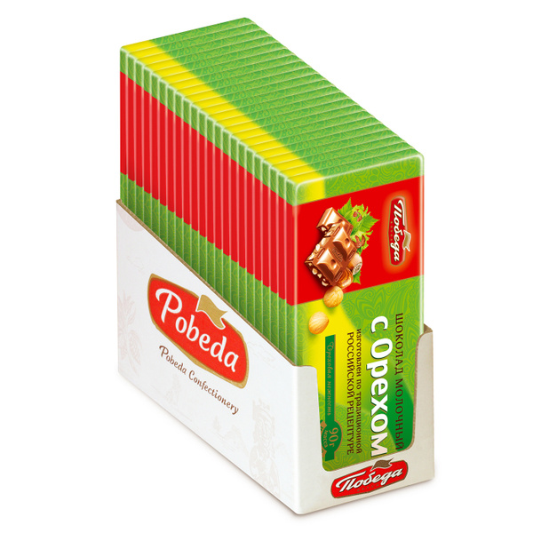 Шоколад Победа вкуса молочный с орехом, 80г /22 шт купить на OZON по ...