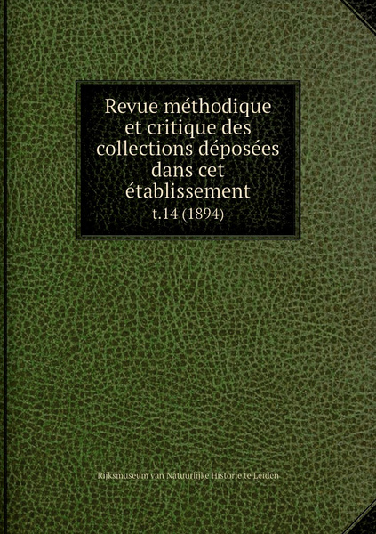 Revue methodique et critique des collections deposees dans cet ...