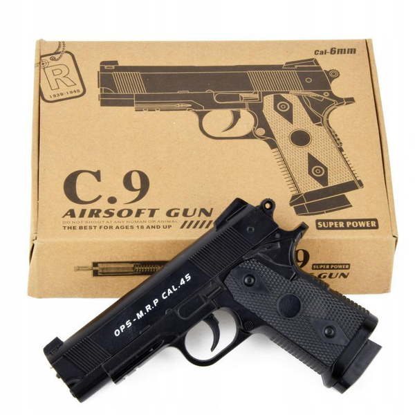 Пистолет игрушечный пневматический Airsoft Gun C9 (металл, съемный ...