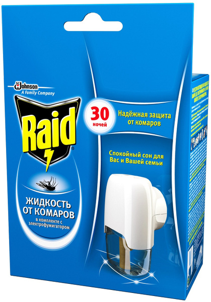 Raid Комплект электрофумигатор + жидкость на 30 ночей, "Без запаха" - купить с доставкой по ...