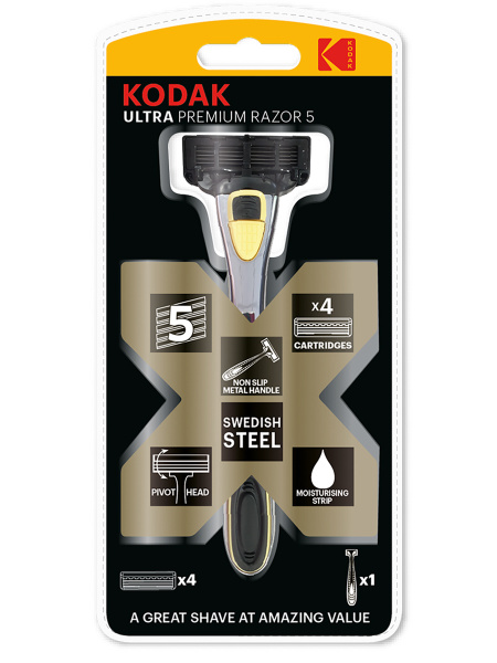 Kodak Бритва Ultra Prem Razor 5 met/hand 5 blade (4 картриджа) - купить ...