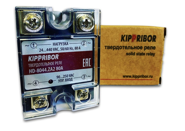 Однофазное твердотельное реле KIPPRIBOR HD-8044.ZA2, 80А, 90-250V AC ...