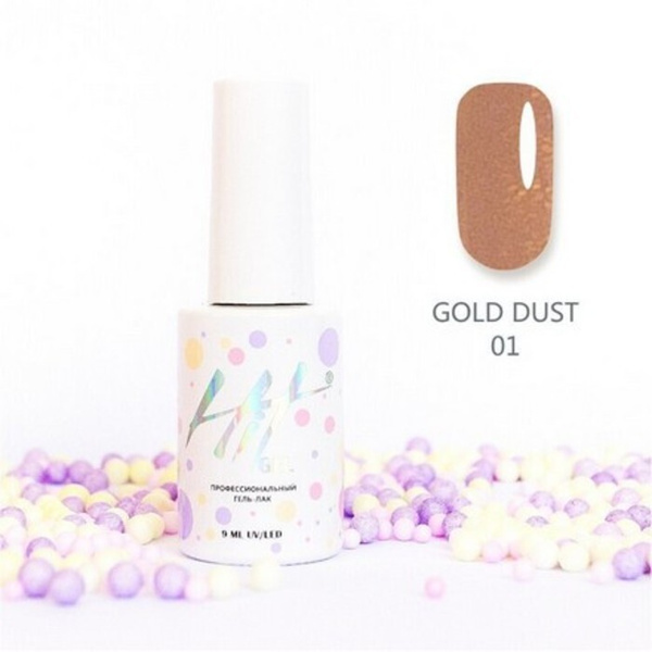 HIT Gel, Гель-лак Gold Dust №01 - купить с доставкой по выгодным ценам ...