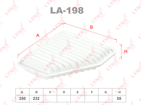 Фильтр воздушный Lynx LA198 купить на OZON по низкой цене (1870431444)