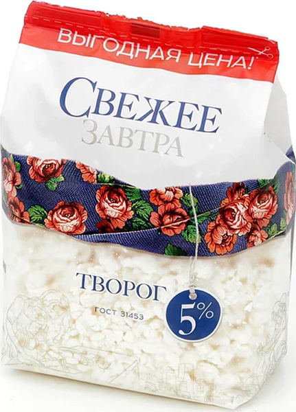Творог натуральный 5%, 400 г, Свежее Завтра, пакет купить на OZON по ...