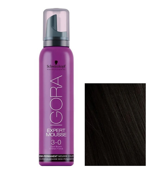 Schwarzkopf Igora Expert Mousse Тонирующий мусс для волос 3-0 Темный ...