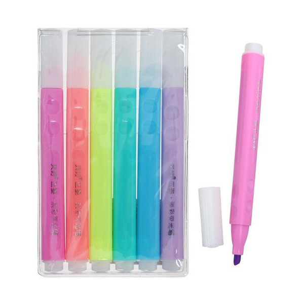 Набор маркеров-текстовыделителей, 6 флуоресцентных цветов, корпус ...