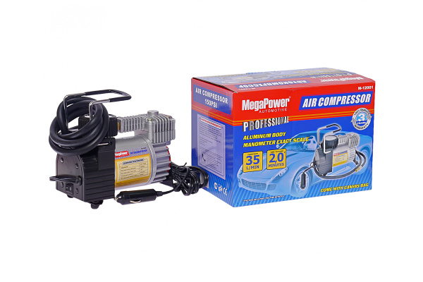 Компрессор M-12001 поршневой 150PSI (35л/мин, 14А) с улучшенным охлаждением, в сумке 12V ...